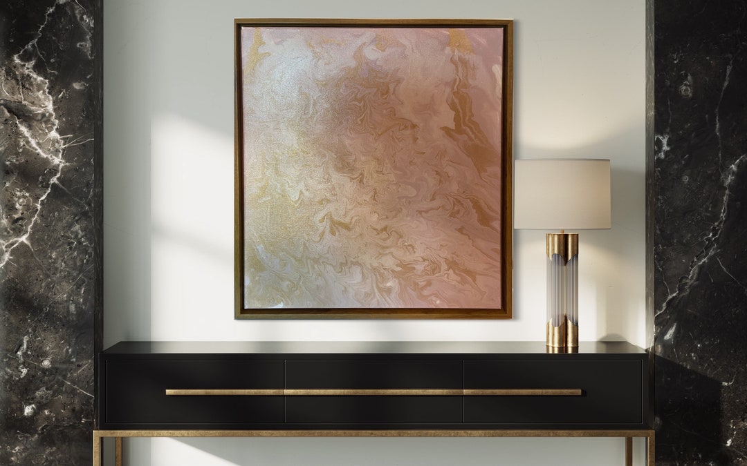 Original Texture Flower Painting Modern Frame Artwork Decor on Canvas ...