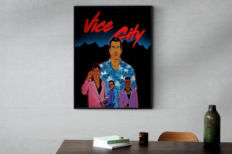 Vice City Chrome 80s Poster - Etsy
