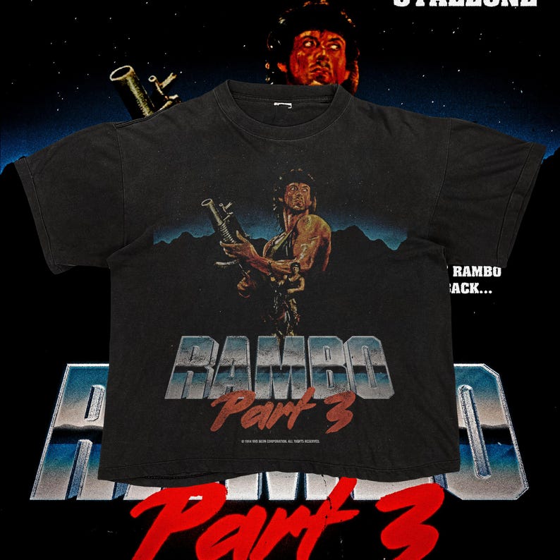 John Rambo Part 3 Inspired 80s Chrome T-shirt - Etsy