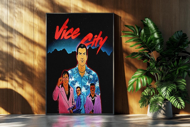 Vice City Chrome 80s Poster - Etsy