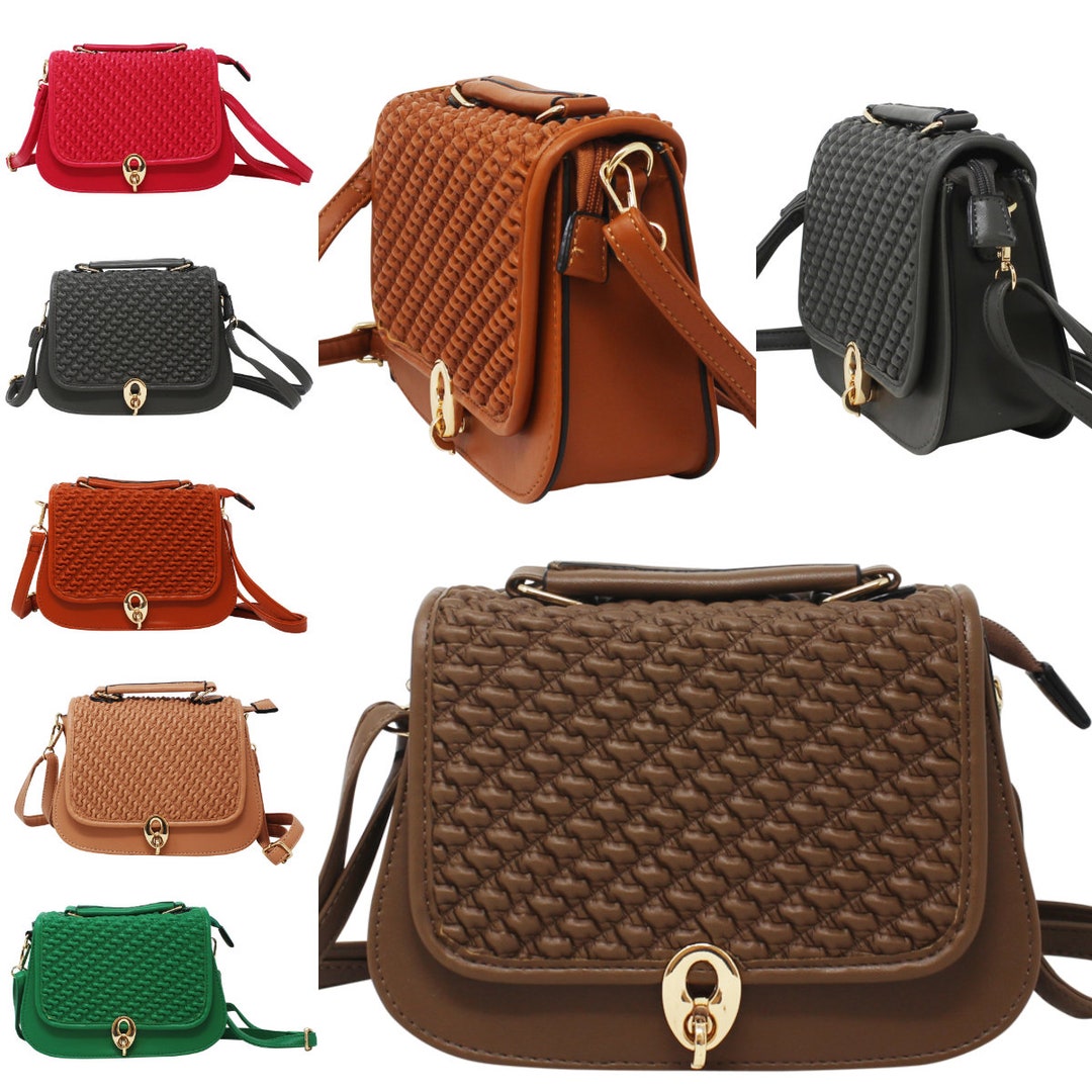 Clasp Button Lock Women Rouched Flap Crossbody Ladies Shoulder Handbag ...