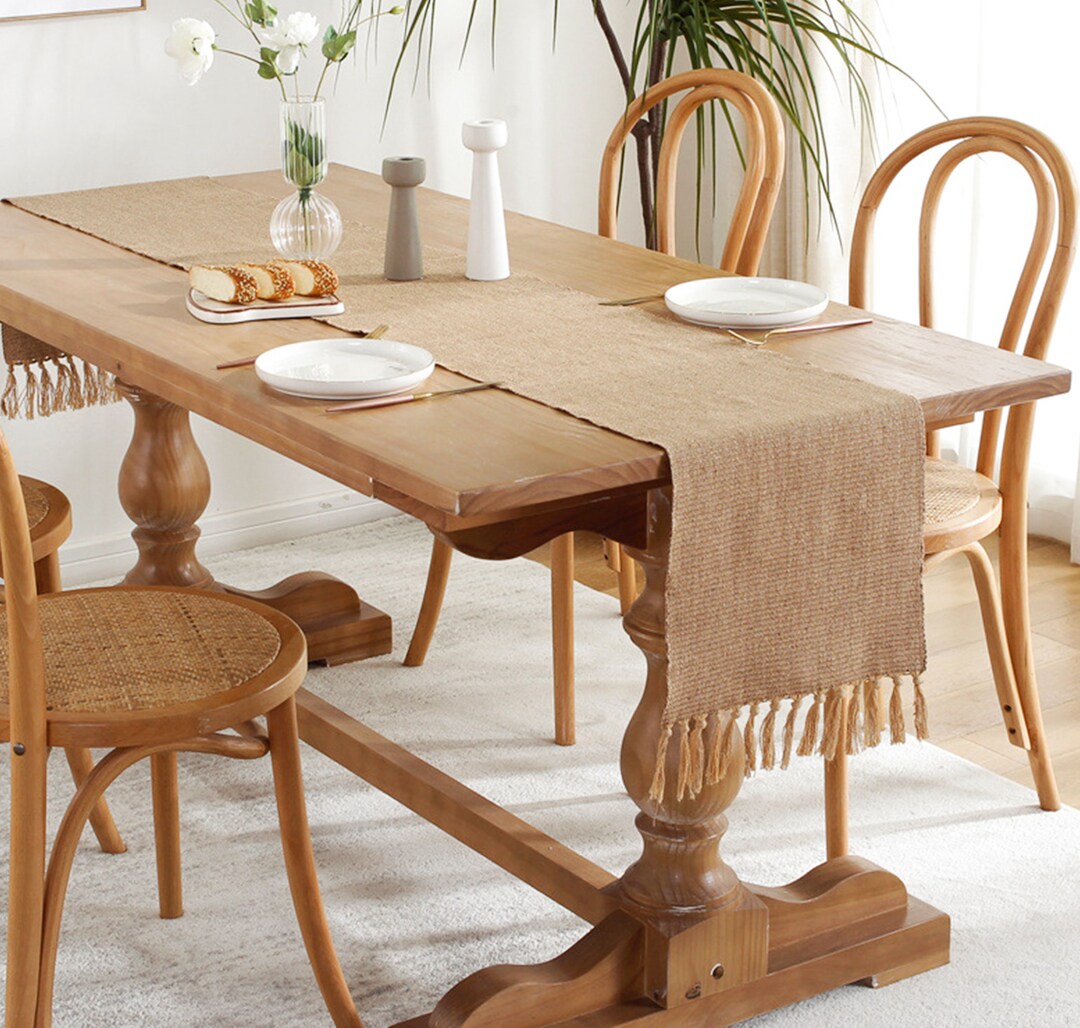 Boho Table Runner, Rustic Table Runner, Linen Farmhouse Table Decor ...