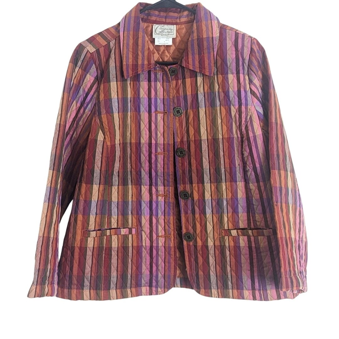 Vintage Lightly Quilted Chore Jacket Plaid Cottagecore Farmhouse Women ...