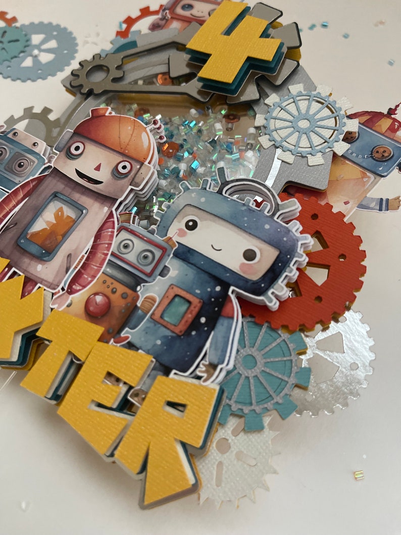 Robots Robot Cake Topper Robot Birthday Decoration Robot Party Robot ...