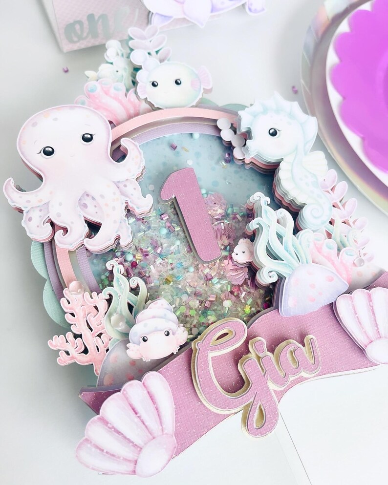Under the Sea | Watercolor Under the Sea Cake Topper Shaker| Sea Cake ...