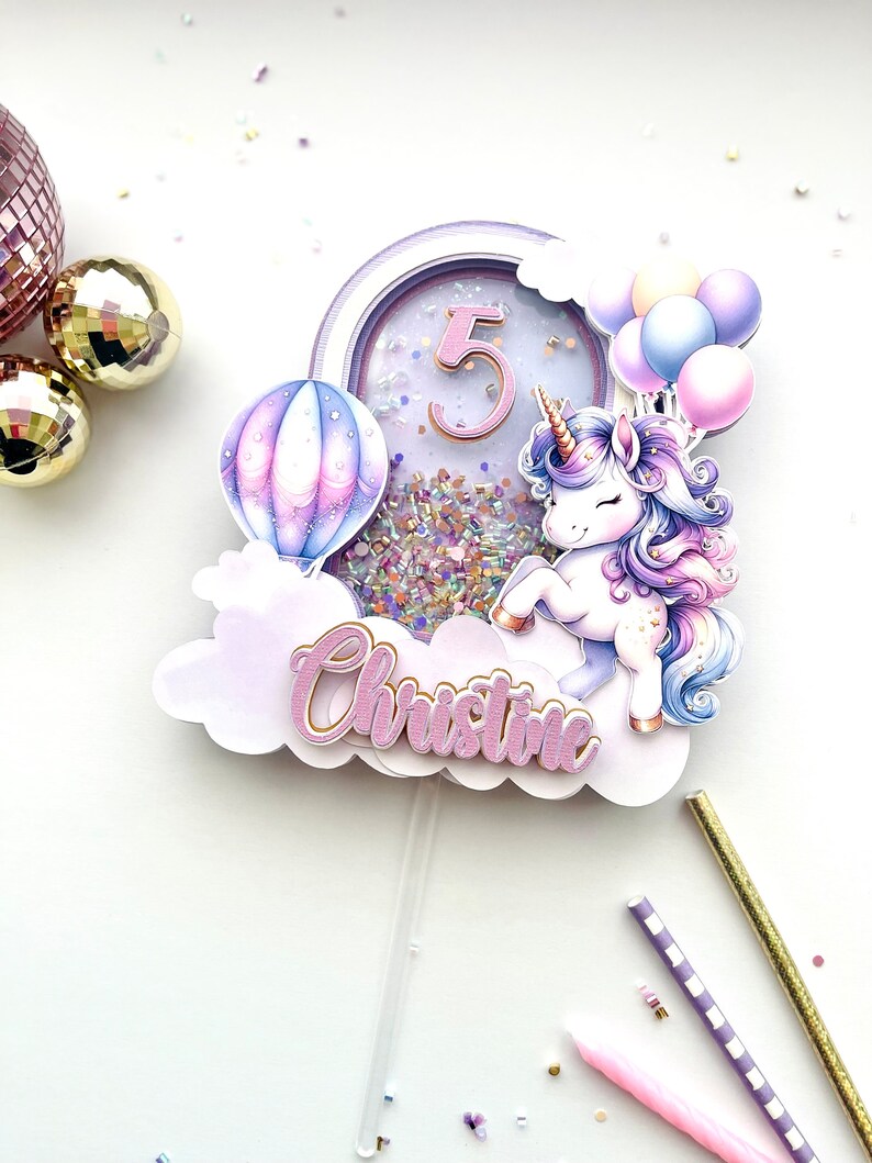 Unicorn Cake Topper Rainbow Cake Topper Unicorn Cake Topper Shaker ...