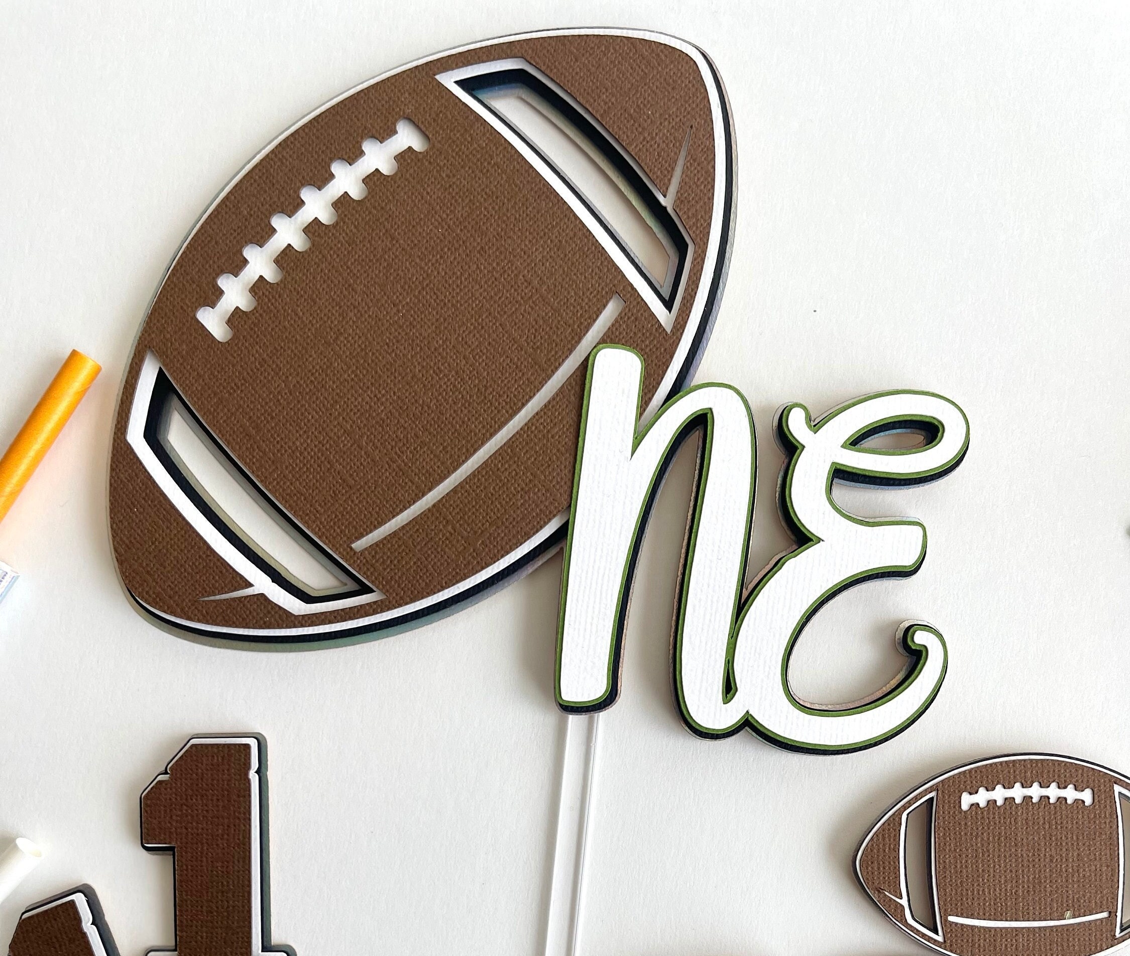 Football Cake Topper | Layered Football | Football Birthday Bash ...