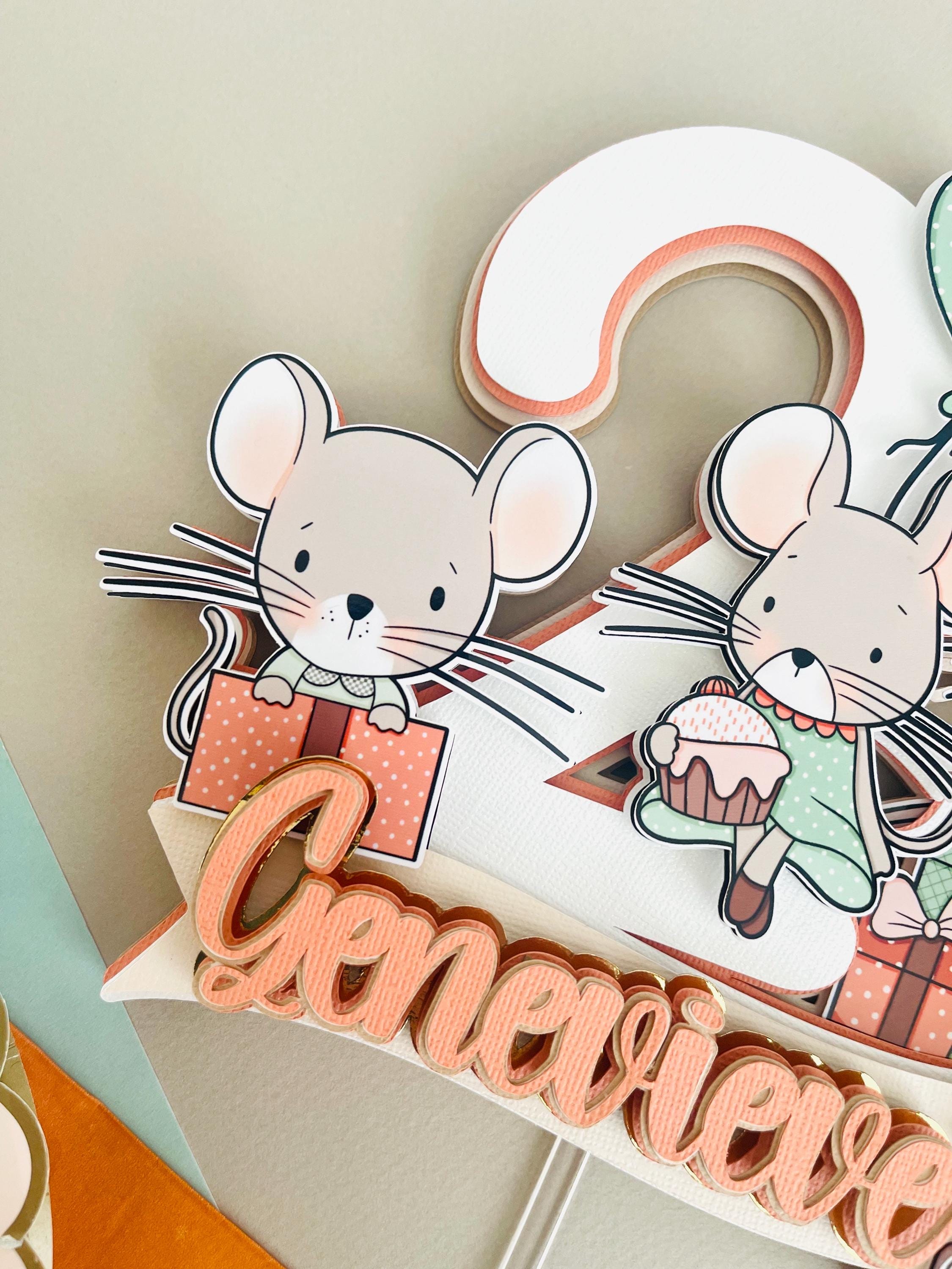 Mice Cake Topper | Mice Birthday Party Layered Cake Topper | Mice Party ...
