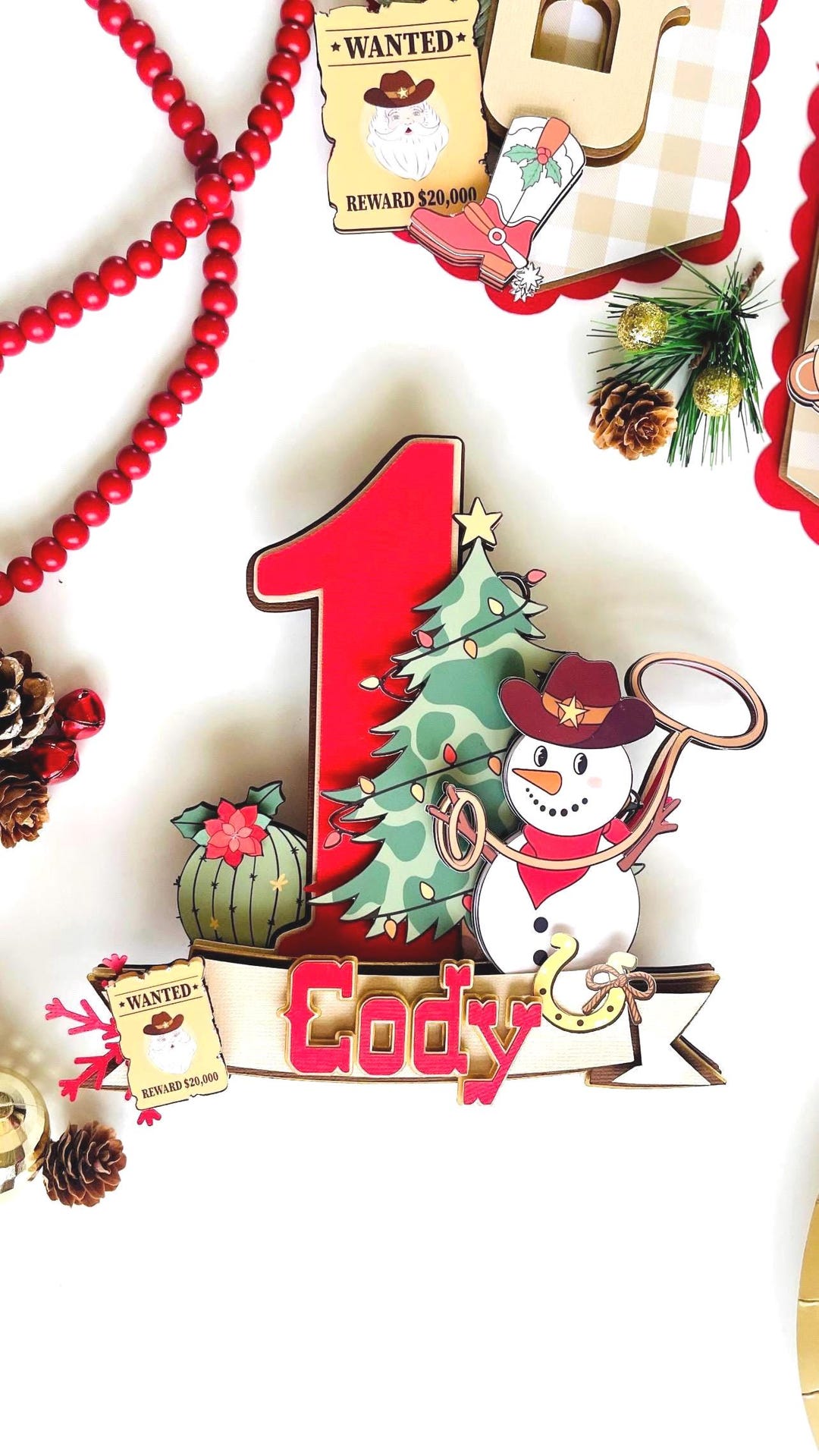 Howdy Christmas Layered Cake Topper Western Christmas First Birthday ...