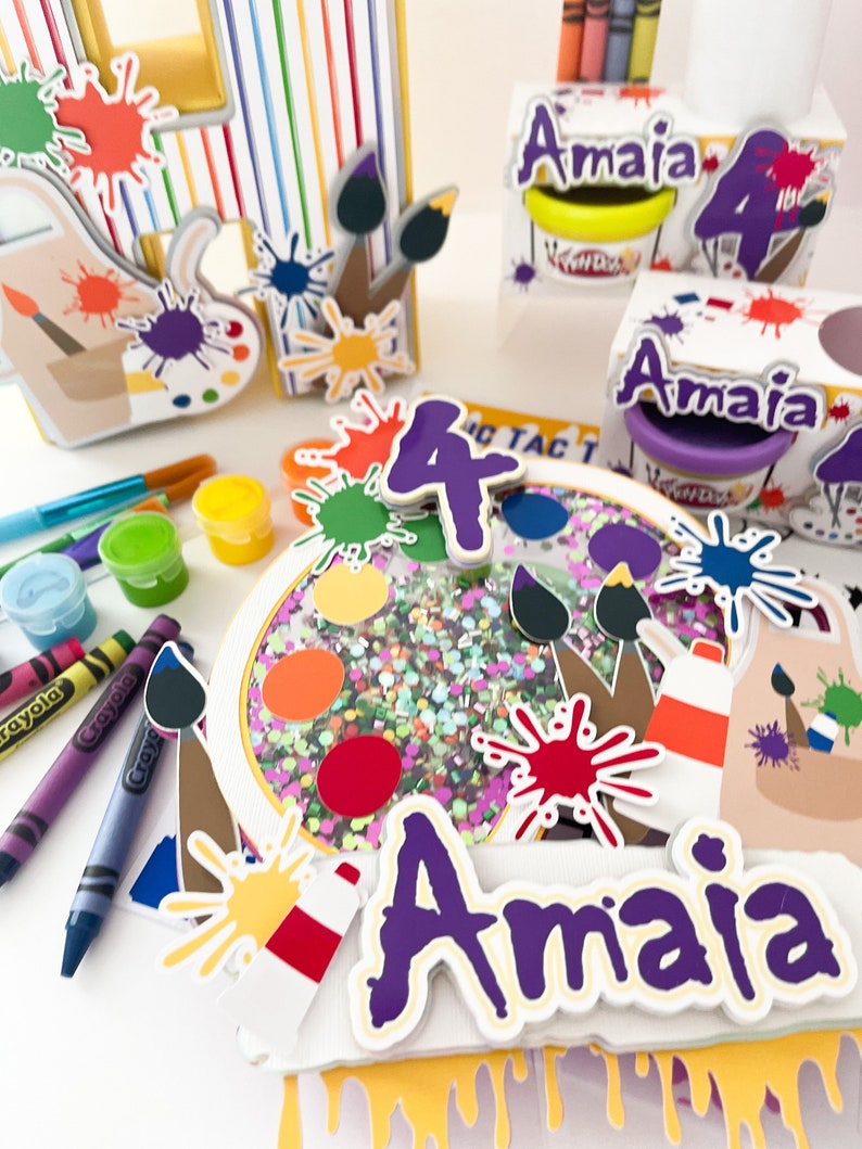 Paint Splatter Cake Topper Paint Splashed Paint Splatter - Etsy