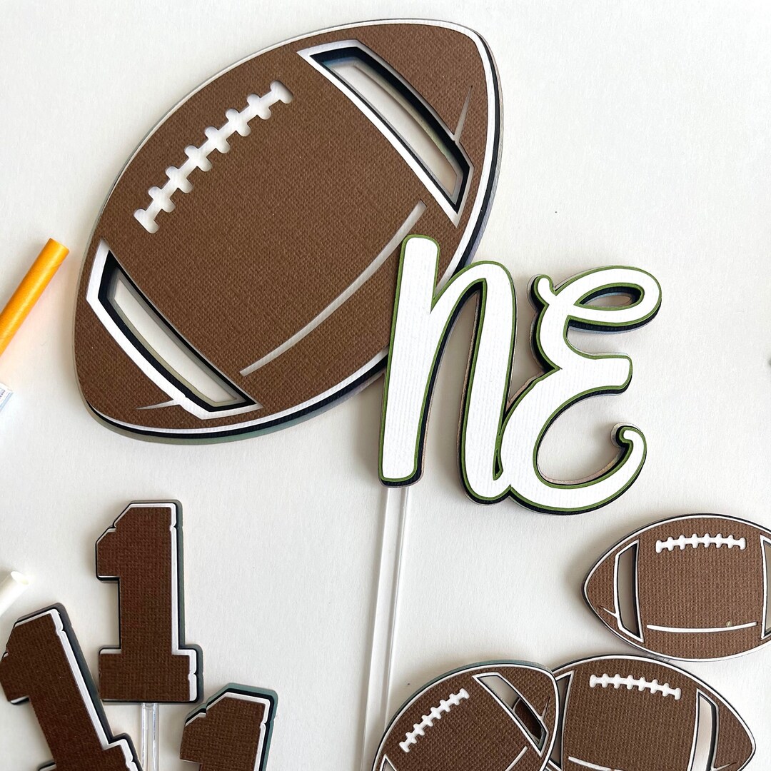 Football Cake Topper Layered Football Football Birthday Bash Football ...