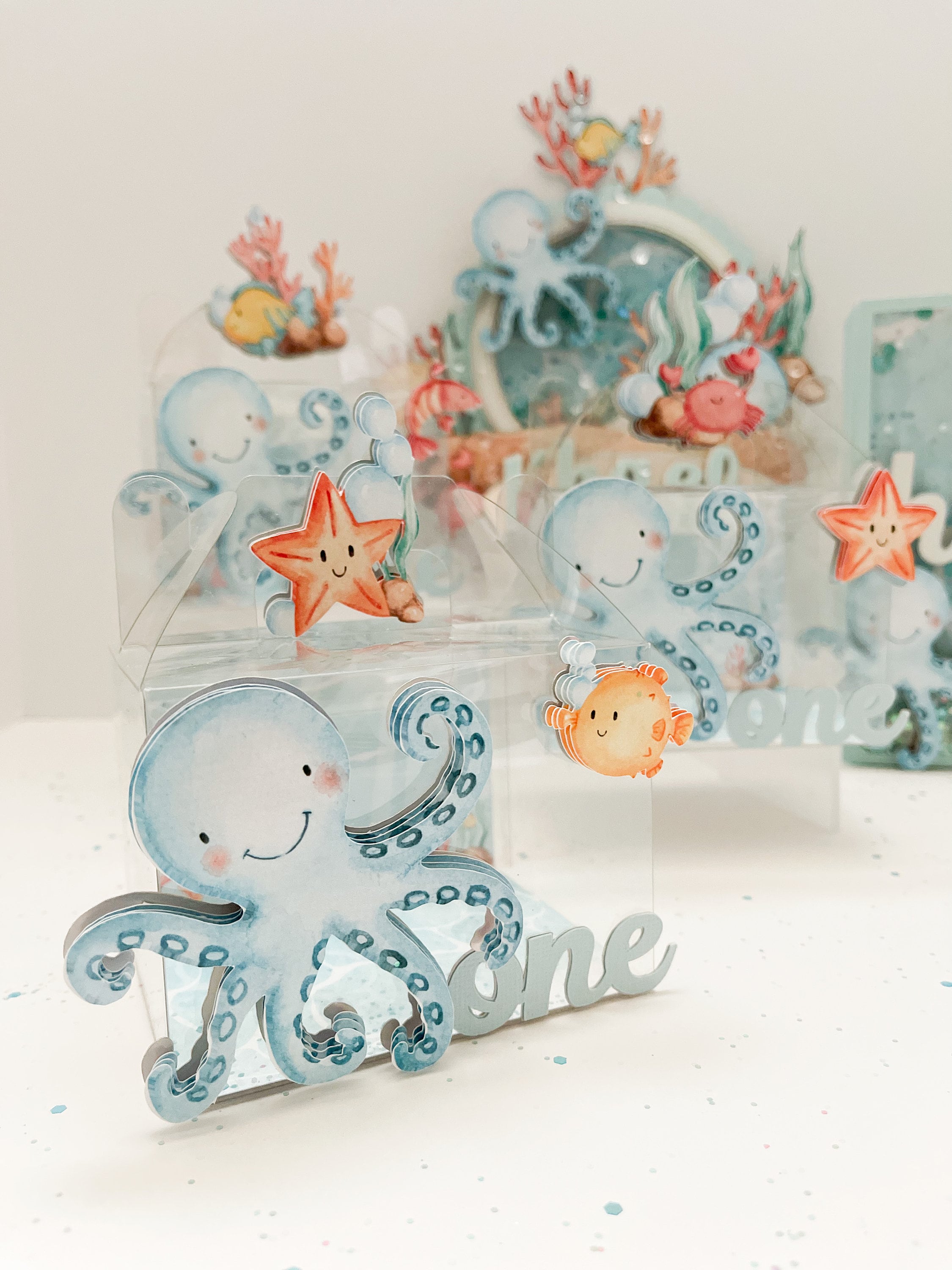 Under the Sea Shaker Cake Topper | Watercolor Ocean Birthday Cake ...