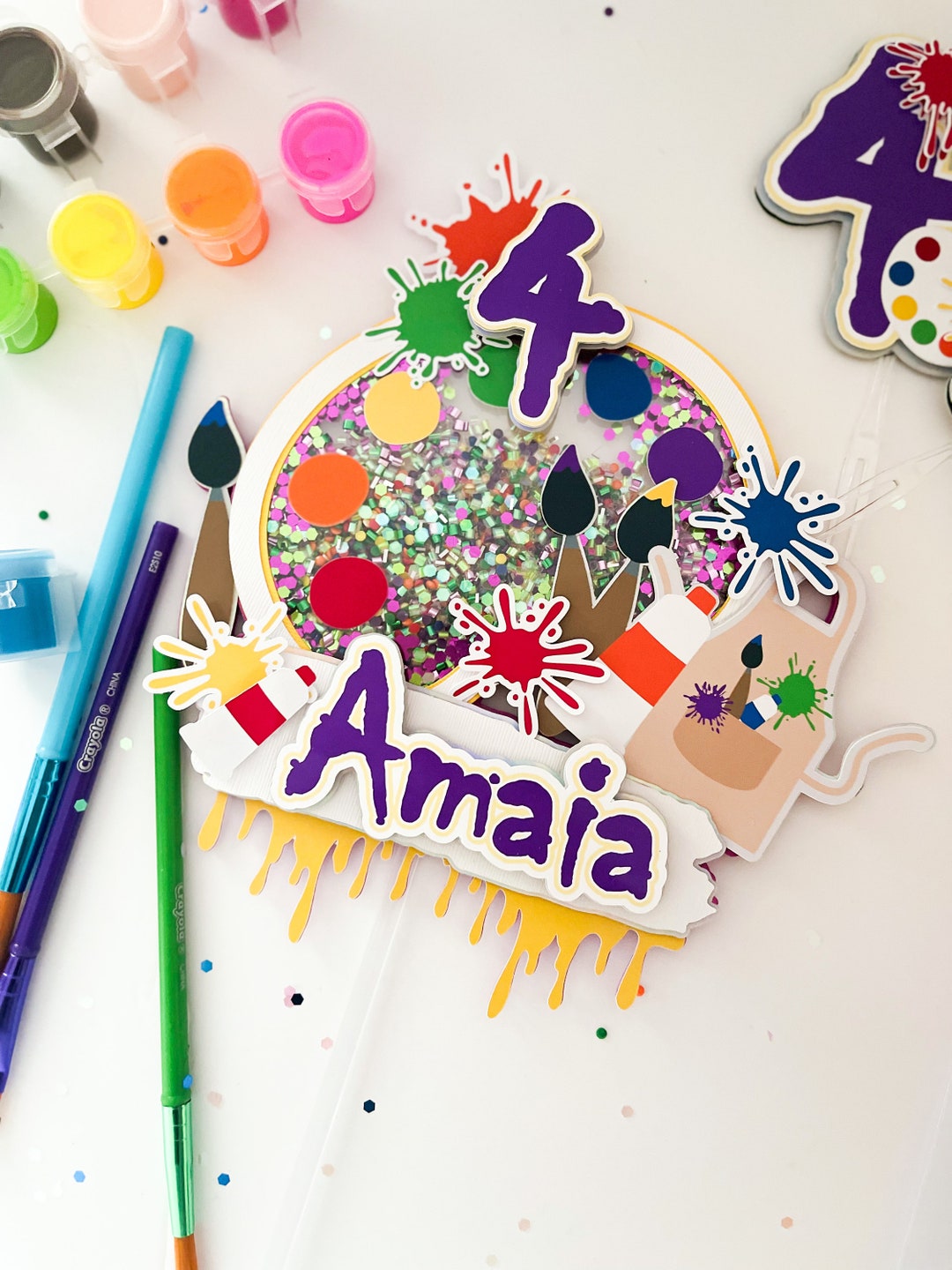 Paint Splatter Cake Topper | Paint Splashed | Paint Splatter Cake ...