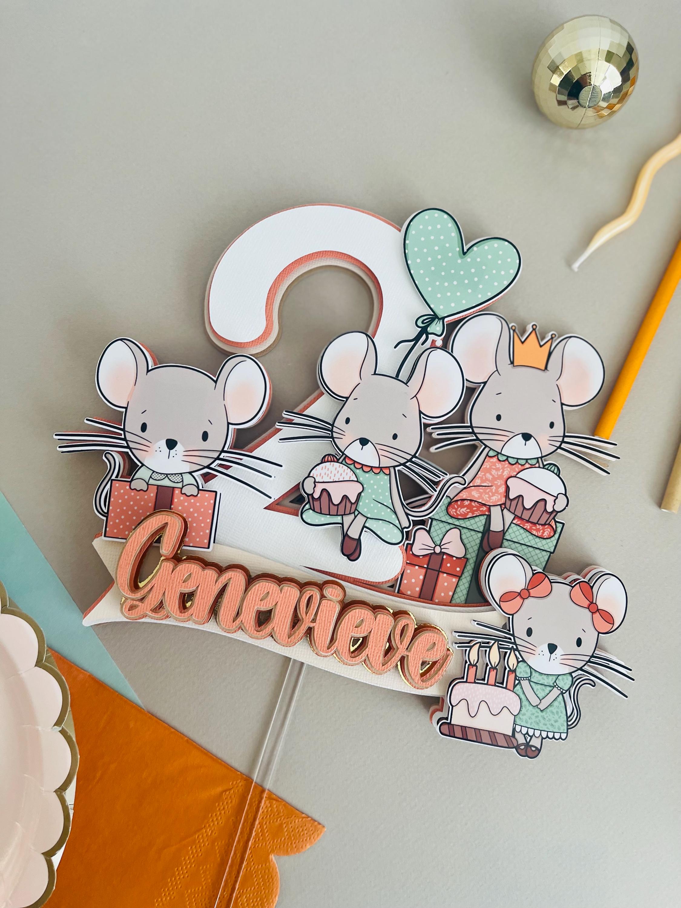 Mice Cake Topper | Mice Birthday Party Layered Cake Topper | Mice Party ...