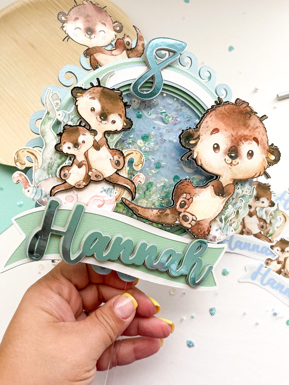 Otters Cake Topper | Otters Cake Topper Shaker | Otters Birthday ...