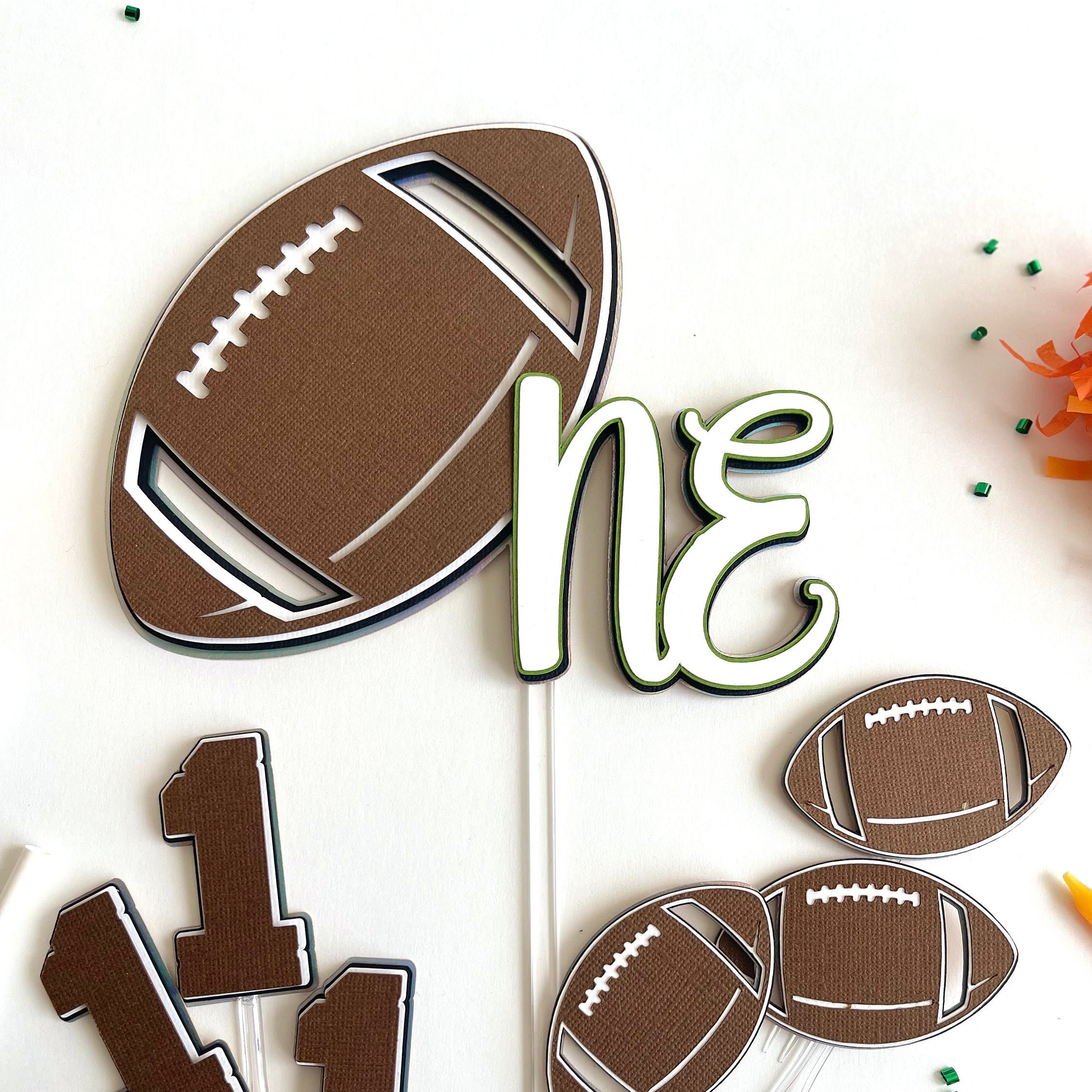 Football Cake Topper | Layered Football | Football Birthday Bash ...