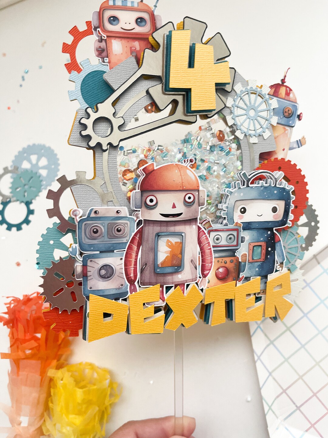 Robots | Robot Cake Topper | Robot Birthday Decoration | Robot Party ...