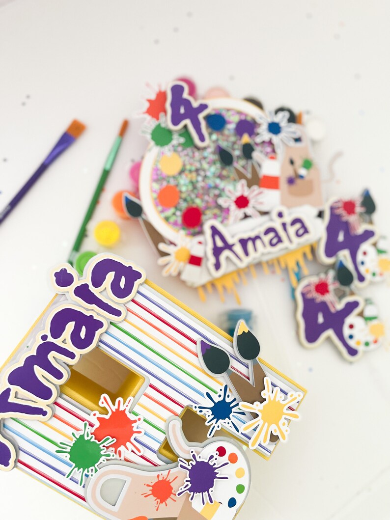 Paint Splatter Cake Topper Paint Splashed Paint Splatter - Etsy