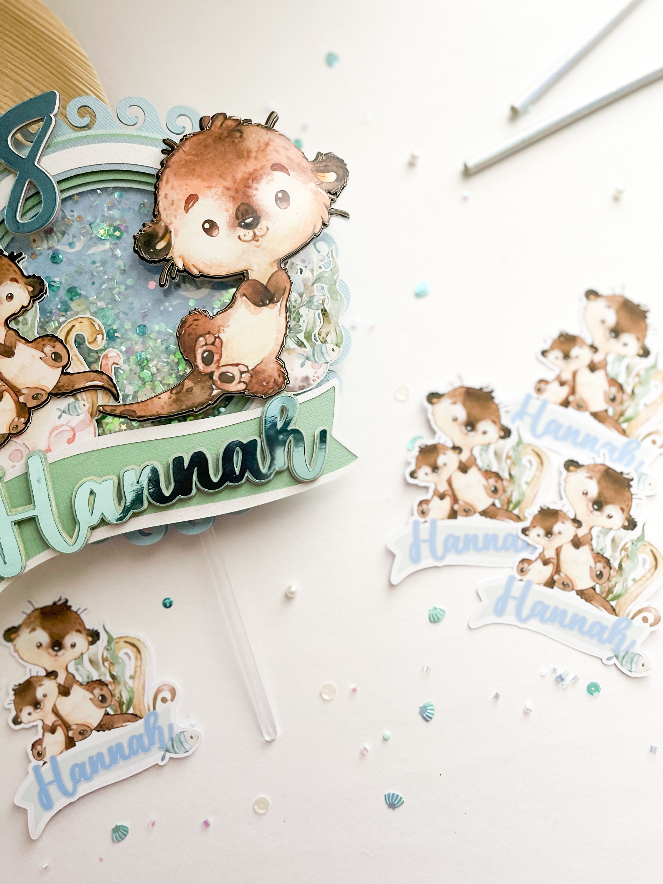 Otters Cake Topper | Otters Cake Topper Shaker | Otters Birthday ...