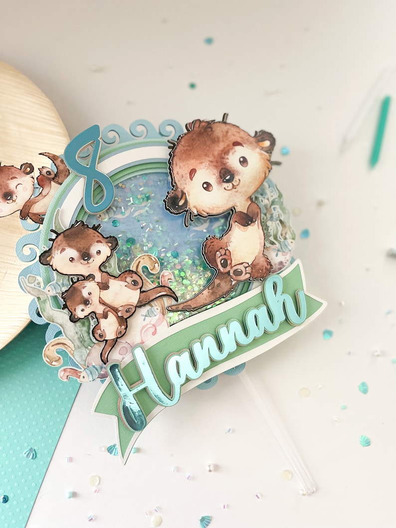 Otters Cake Topper | Otters Cake Topper Shaker | Otters Birthday ...