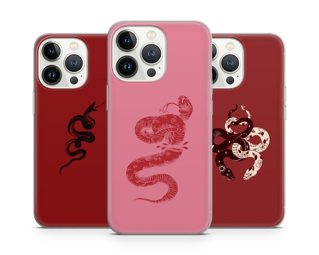 Red Snake Phone Case Serpent Snake Cover for iPhone 15 Plus 14 Pro Max ...