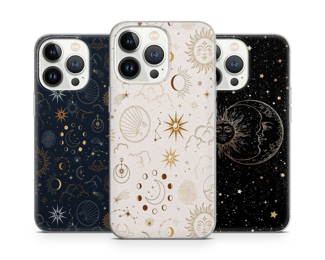Stars Aesthetic Night Phone Case Night Sky Sun Moon for iPhone - Etsy