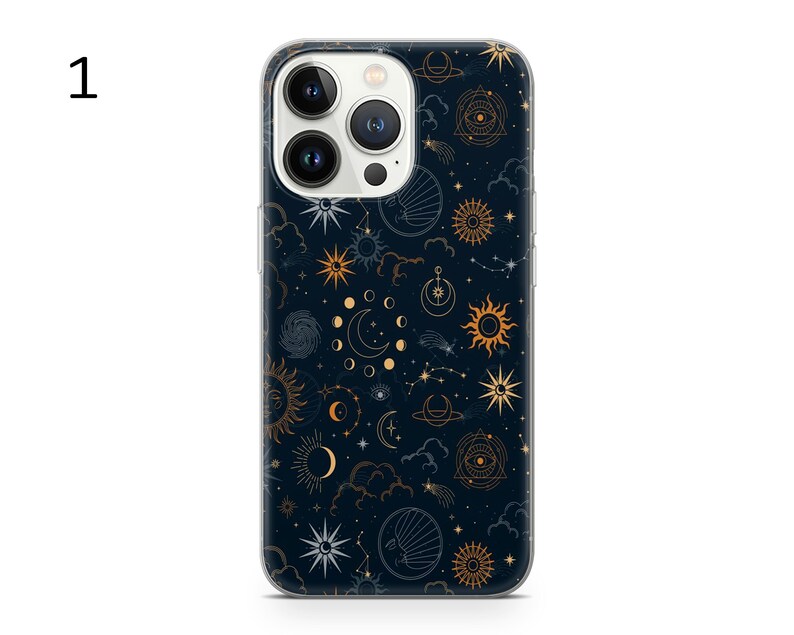 Stars Aesthetic Night Phone Case Night Sky Sun Moon for iPhone - Etsy