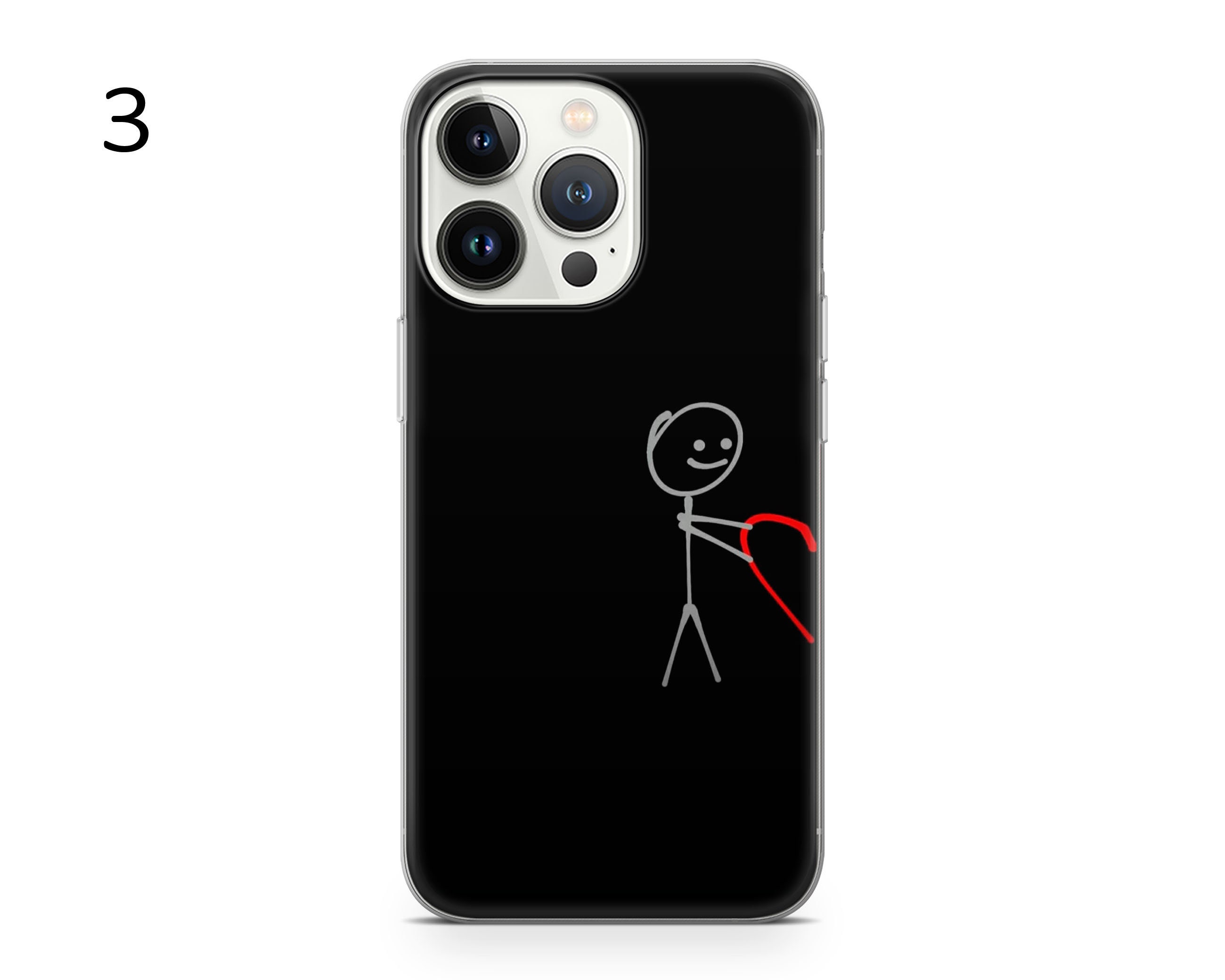 Cute Couples Design Matching Stickman Hearts Phone Case for iPhone 15 ...