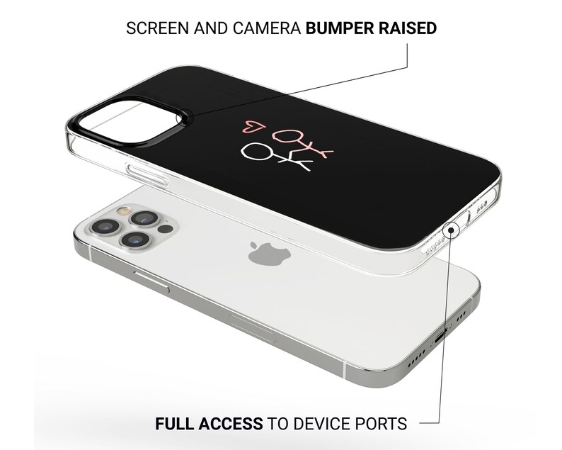 Cute Couples Design Matching Stickman Hearts Phone Case for iPhone 15 ...