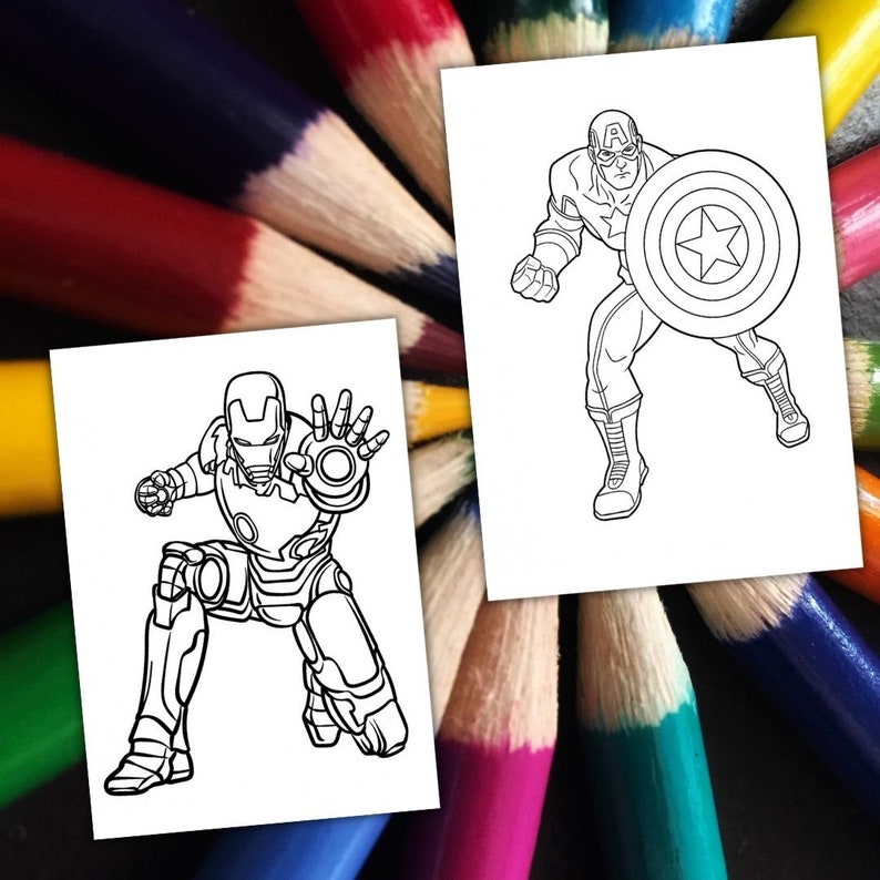 100 Marvel Coloring Pages. Superhero Coloring Pages. Printable - Etsy