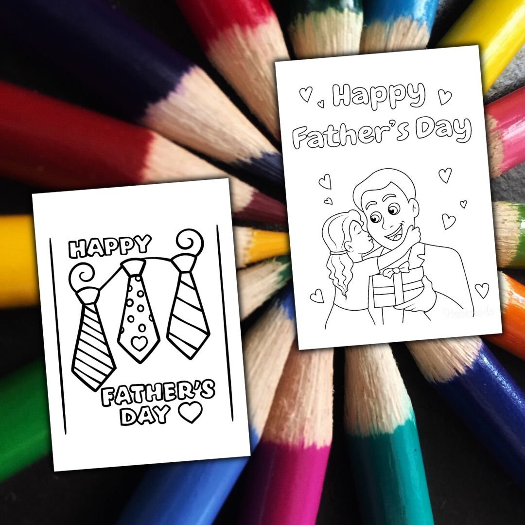 30 FATHER'S DAY Coloring Pages. Cartoon Coloring Book for Kids ...
