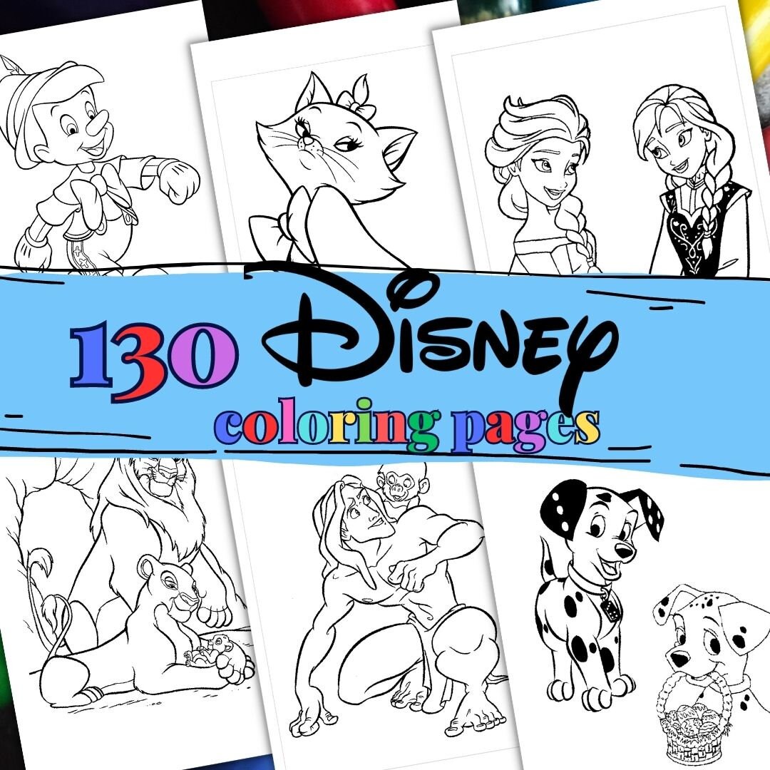 130 Cartoon MIX Coloring Pages A4 Format Coloring Book for - Etsy UK