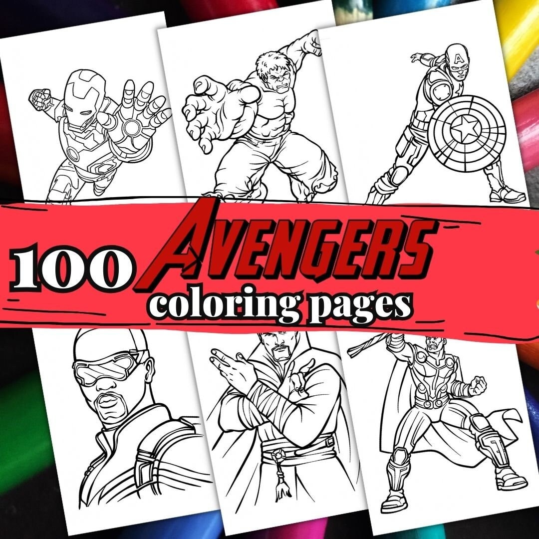100 Marvel Coloring Pages. Superhero Coloring Pages. Printable - Etsy
