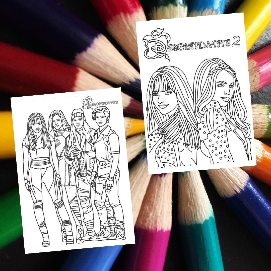 50 DESCENDANTS Coloring Pages, A4 Format Coloring Book for Kids, Kid ...