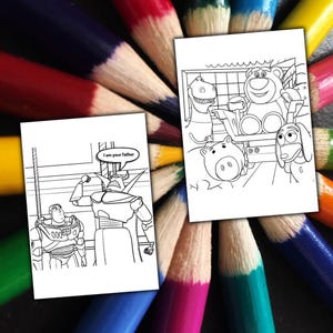 50 Toy Story Coloring Pages, A4 Format Coloring Book for Kids, Kid ...