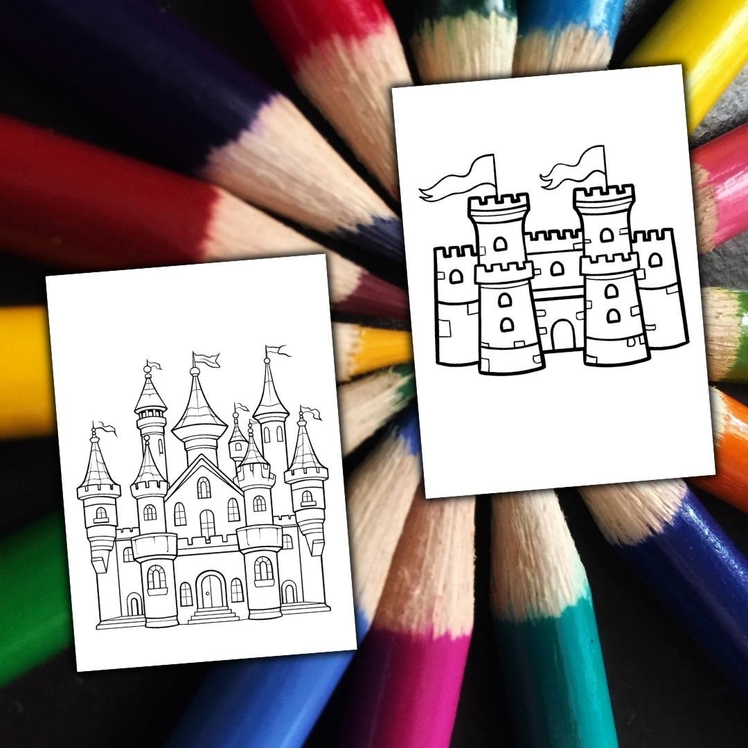 100 CASTLE Color Pages. Castle Coloring Book Photo Kid. Coloring Pages ...