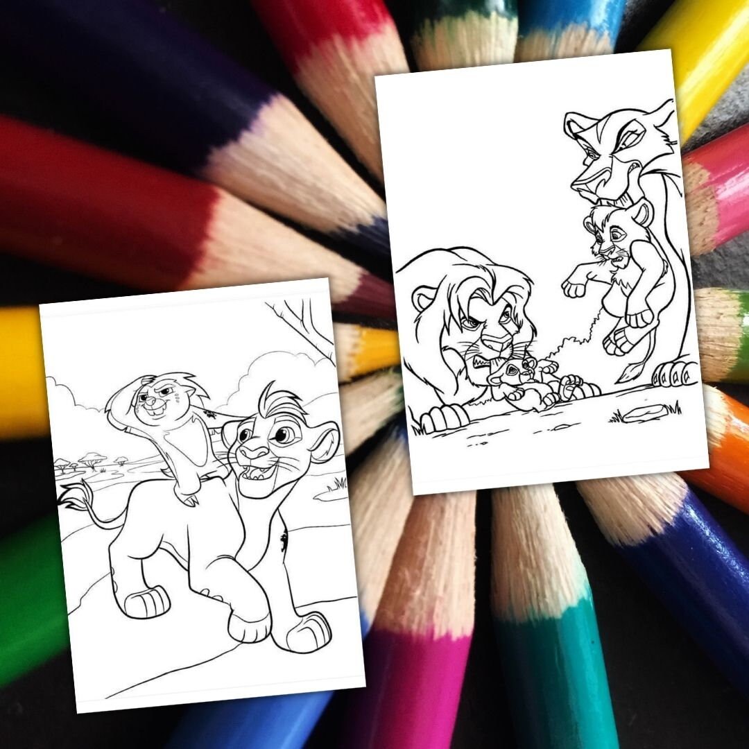 50 LION KING Coloring Pages, A4 Format Coloring Book for Kids, Kid ...