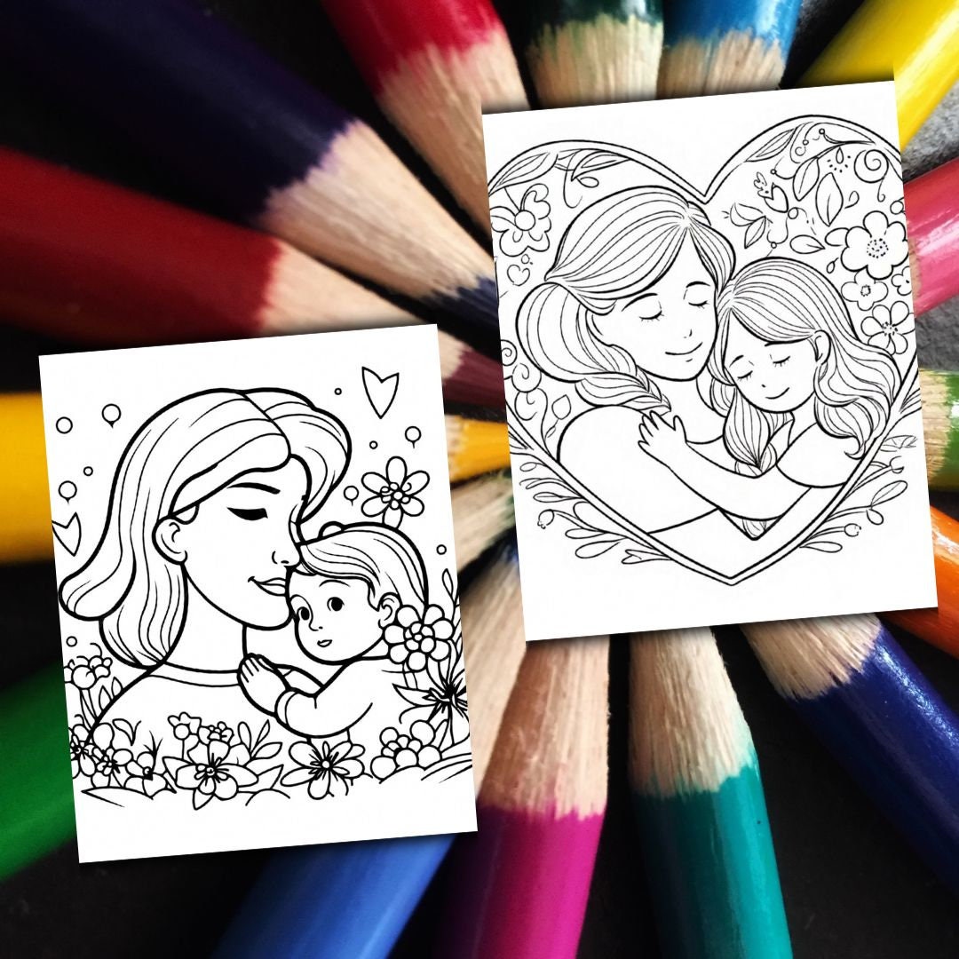 43 MOTHERS DAY Coloring Pages. Cartoon Coloring Book for Kids ...