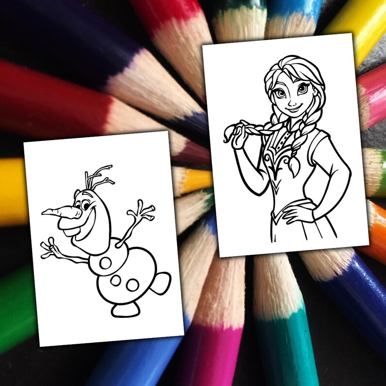 45 FROZEN Coloring Pages, A4 Format Coloring Book for Kids, Kid ...