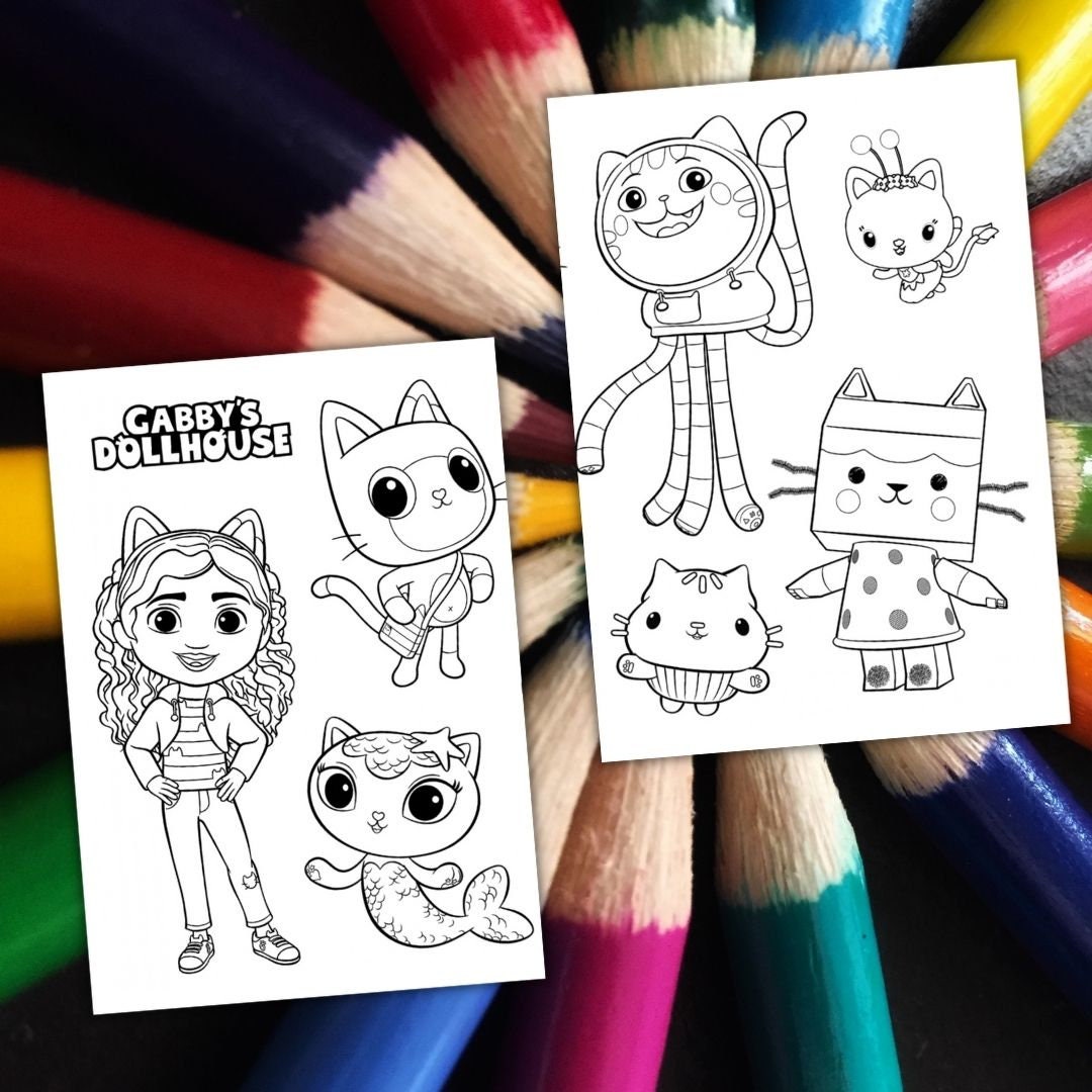40 GABBY DOLLHOUSE Coloring Pages. Cartoon Coloring Book for Kids ...