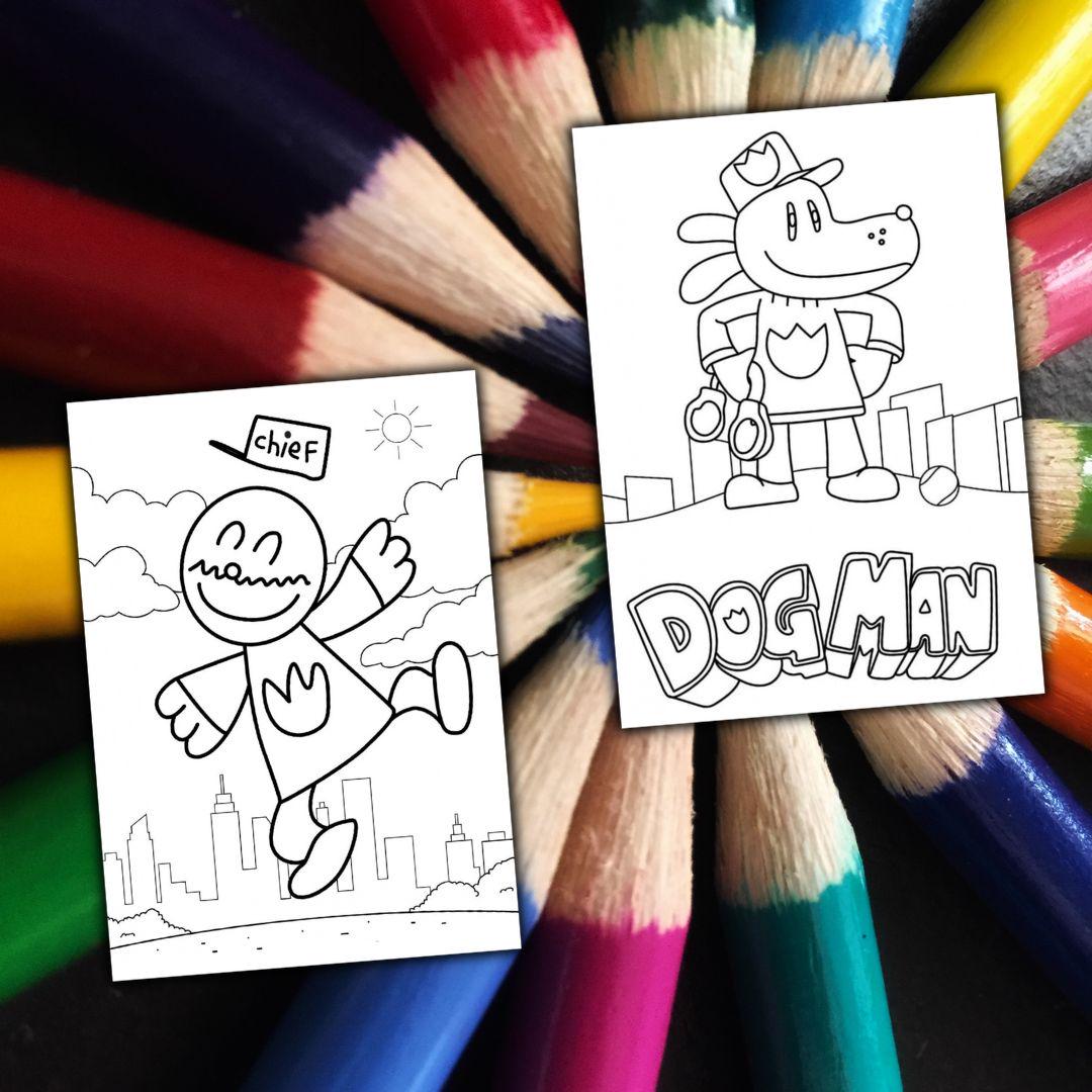 60 Dog Man Coloring Page, Kids Cartoon Characters Coloring Sheets ...