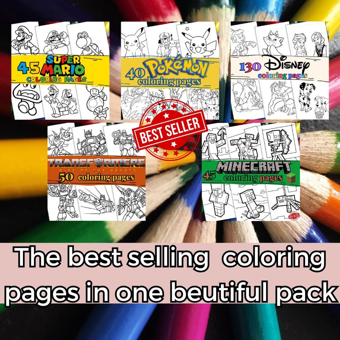 1200 Whole Shop Bundle Coloring Pages, Adults Coloring Book, Grayscale ...