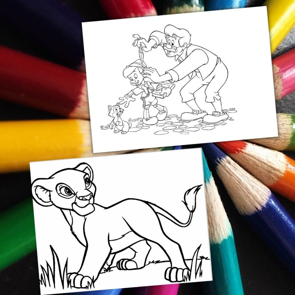 135 Cartoon MIX Coloring Pages, A4 Format Coloring Book for Kids, Kid ...