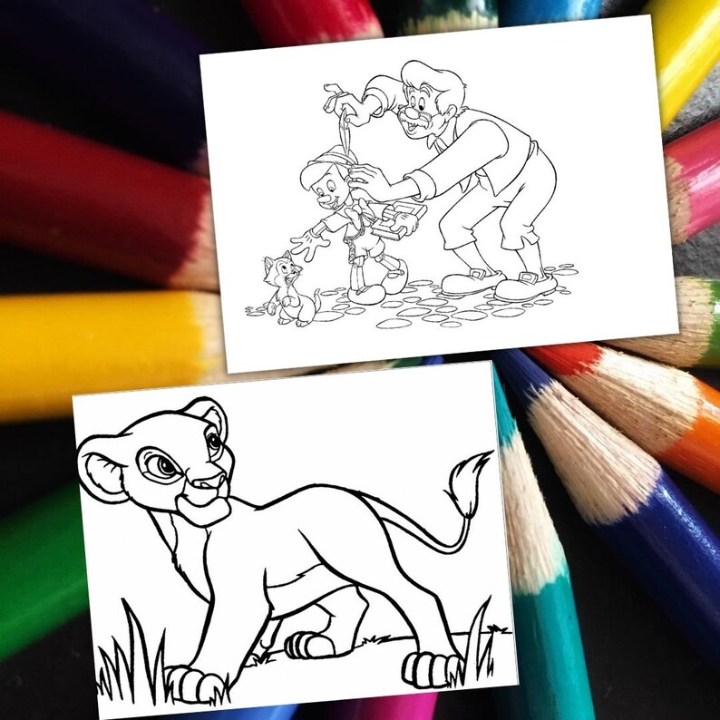 135 Cartoon MIX Coloring Pages, A4 Format Coloring Book for Kids, Kid ...