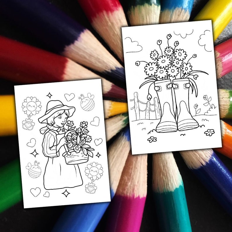 50 SPRING Color Pages. Spring Coloring Book Photo Kid. Coloring Pages ...