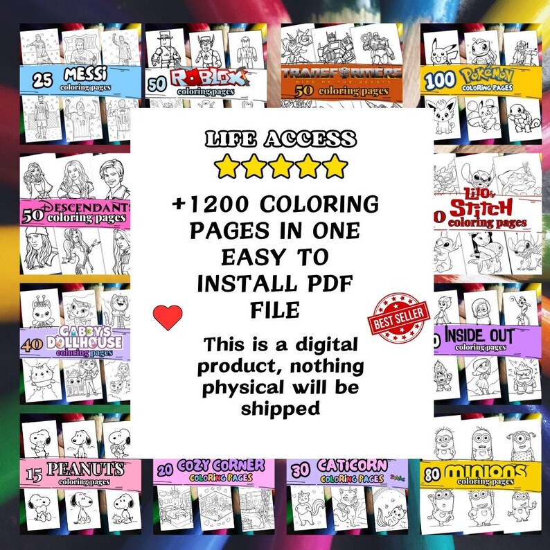 1200+ Whole Shop Bundle Coloring Pages, Adults Coloring Book, Grayscale ...