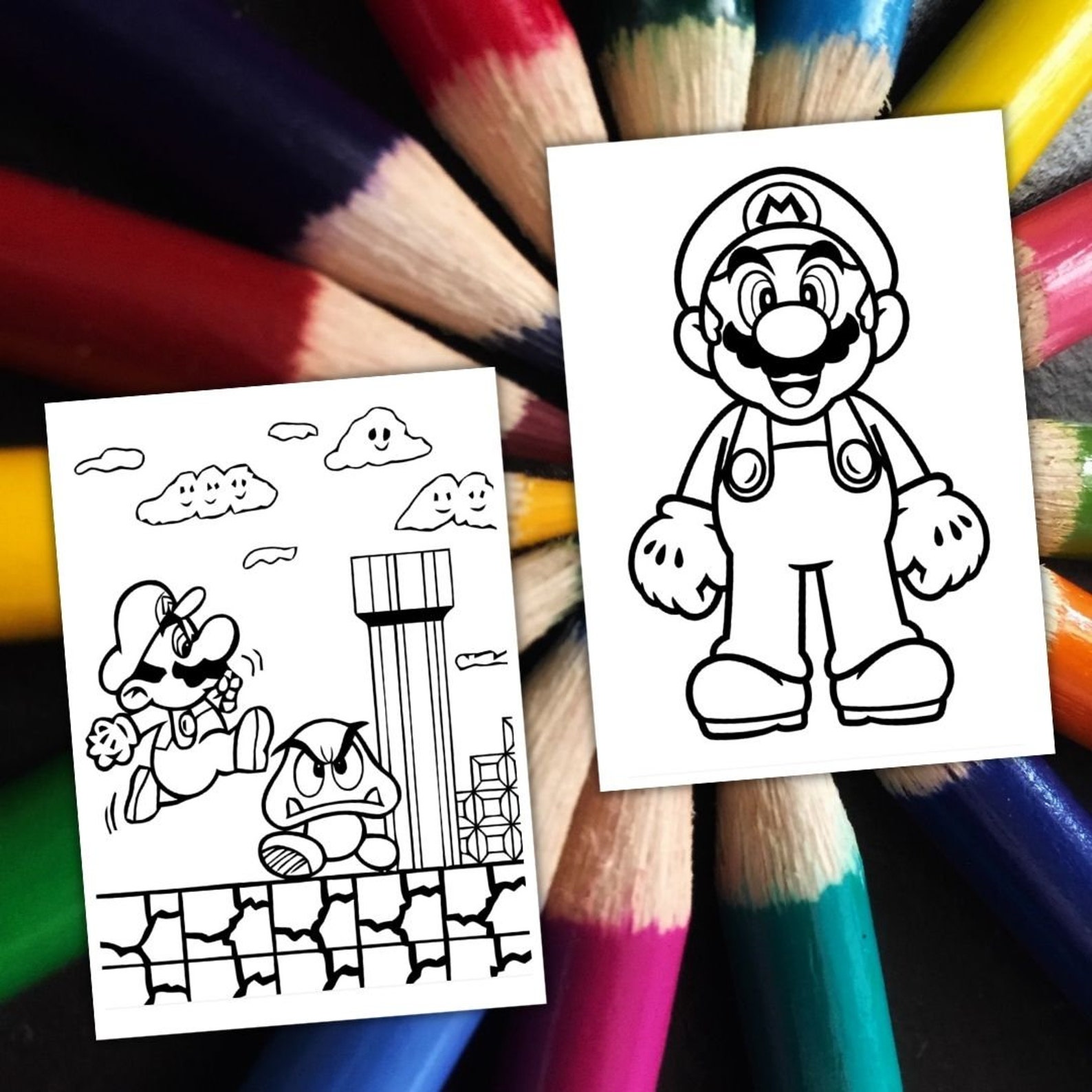 95 SUPER MARIO Coloring Pages, A4 Format Coloring Book for Kids, Kid ...