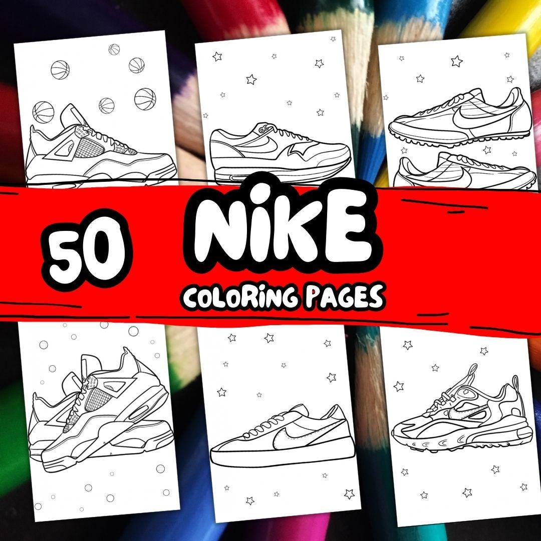 50 NIKE Coloring Pages. Printable Coloring Pages for Kid. Basketball ...