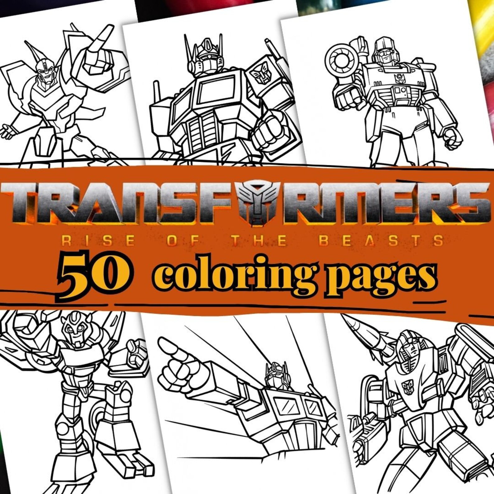 50 TRANSFORMERS Coloring Pages, A4 Format Coloring Book for Kids, Kid ...