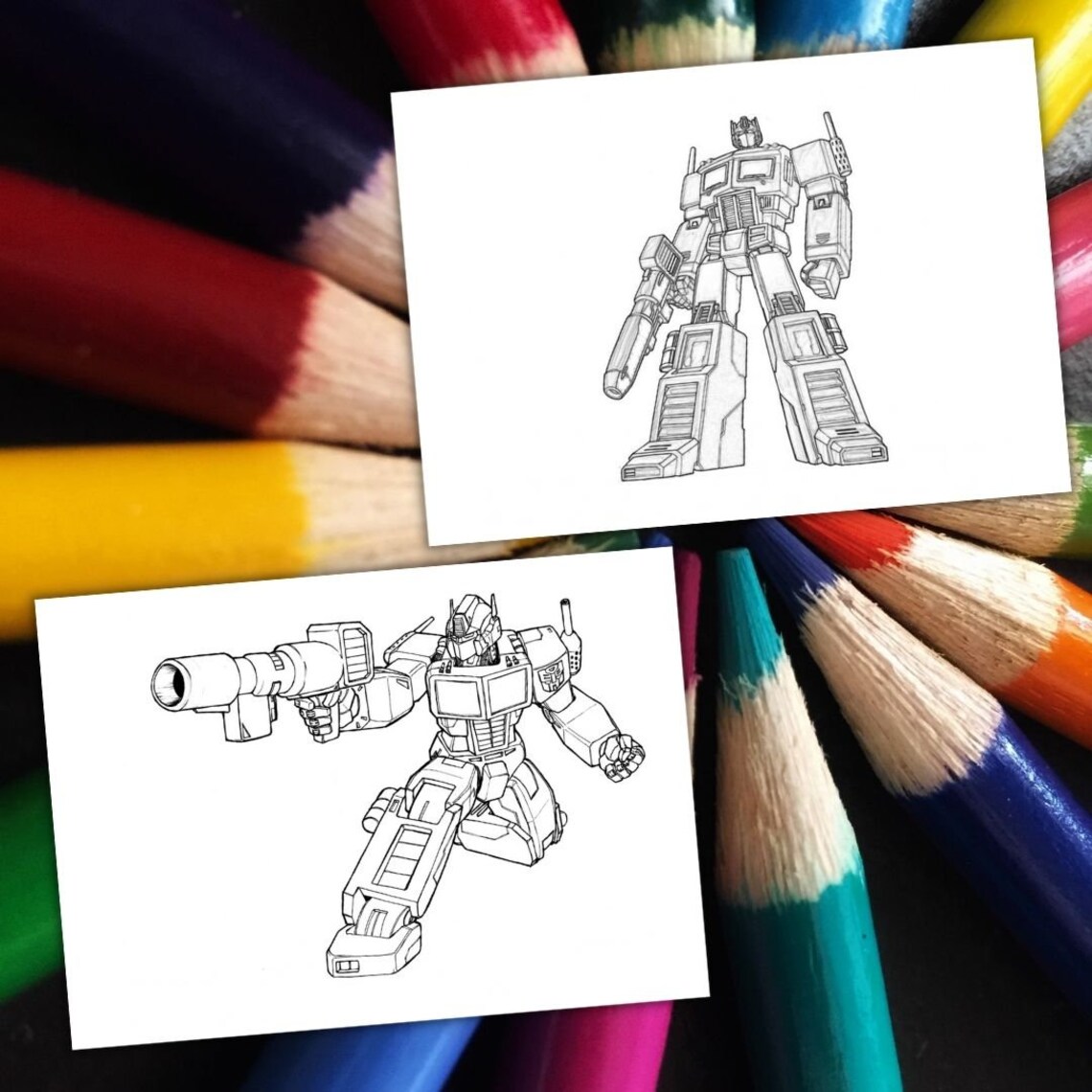 50 TRANSFORMERS Coloring Pages, A4 Format Coloring Book for Kids, Kid ...